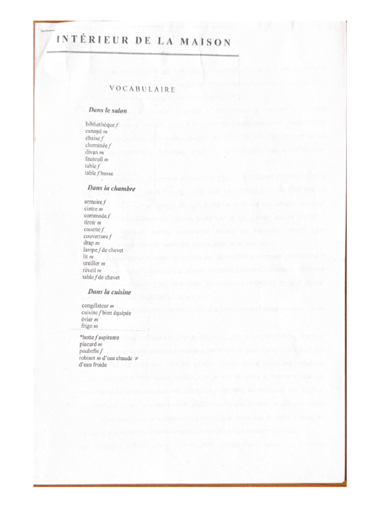 Intérieur de La Maison | PDF