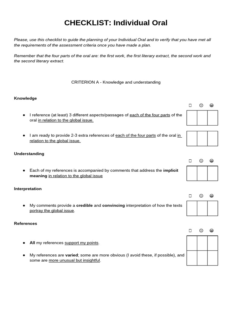 IOChecklist | PDF | Cognitive Science | Cognition