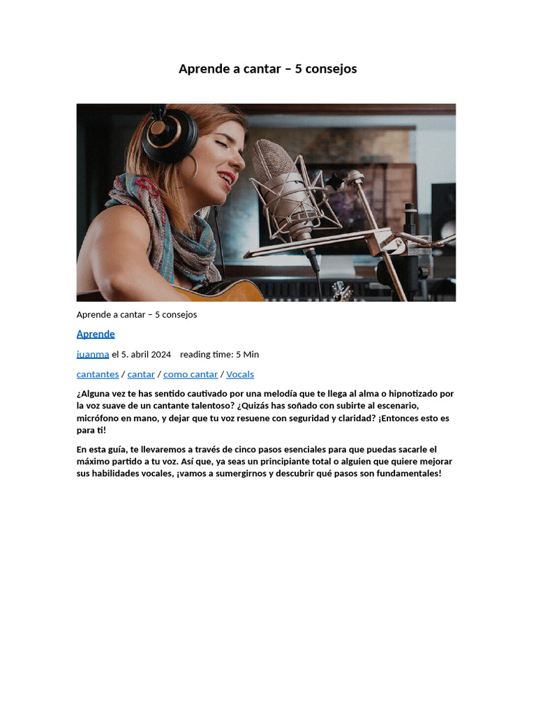 Aprende A Cantar | PDF | Respiración