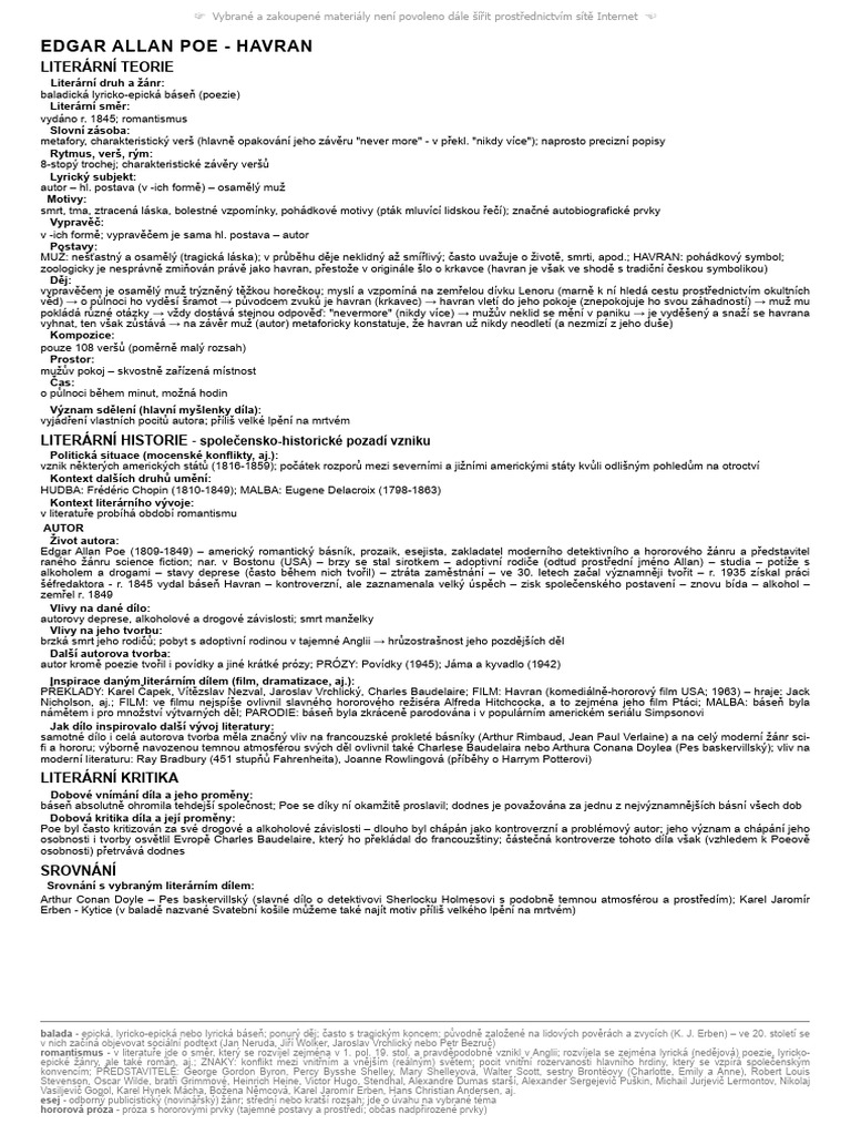 Edgar Allan Poe - Havran | PDF