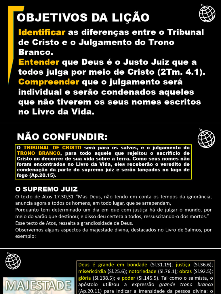 Juízo Final: Tribunal de Cristo e Trono Branco | PDF | Juízo final | Pecado