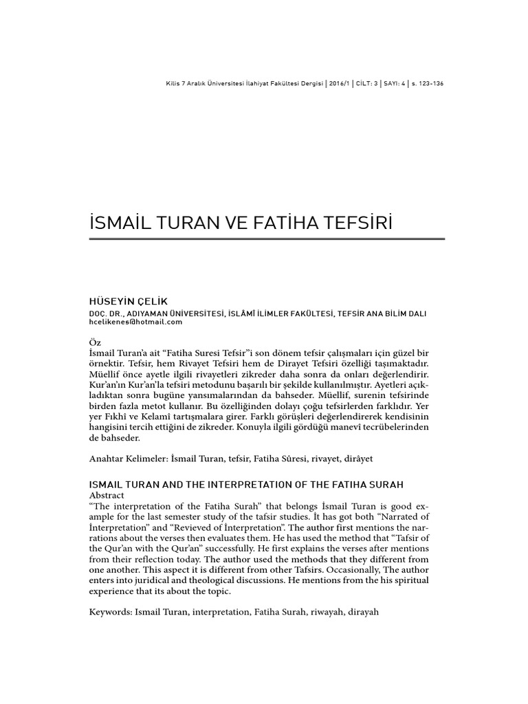 Sma - L Turan Ve Fat - Ha Tefs - R - (#300157) - 286407 | PDF
