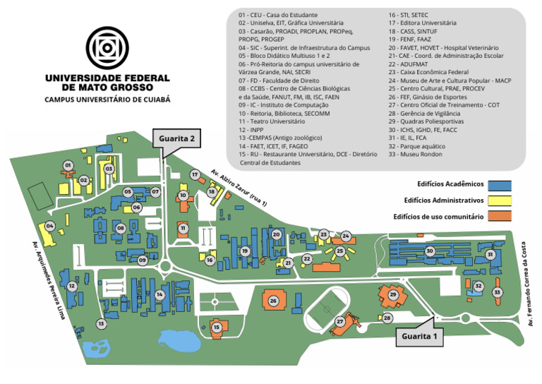 Mapa do Campus da UFMT em Cuiabá | PDF | Instituições acadêmicas ...