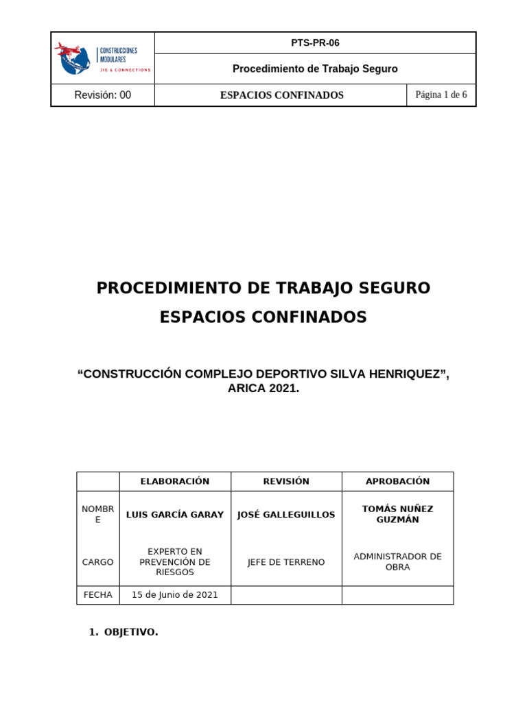 PTS-PR-006 - Espacios Confinados | PDF | Atmósfera