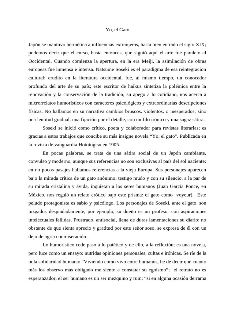 Yo, El Gato | PDF | Clásicos | Ficción general