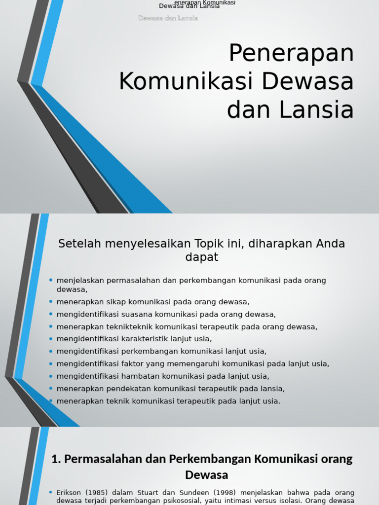 Penerapan Komunikasi Dewasa Dan Lansia | PDF