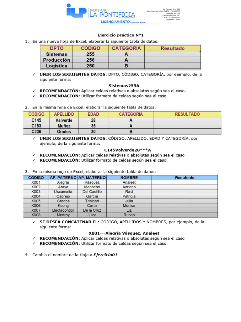 Tarea Semana 10 - Comandos, Operadores y Formatos | PDF | Microsoft Excel | Hoja de cálculo