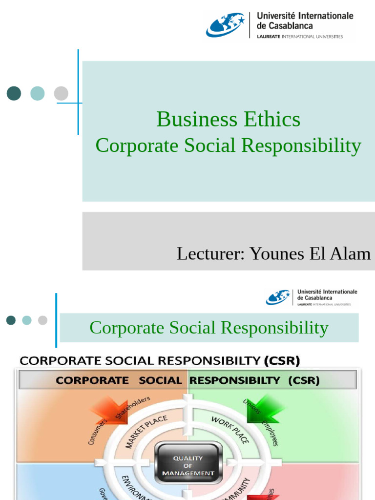 Ethics Corporate Social Responsibility.ppt | PDF | Corporate Social ...