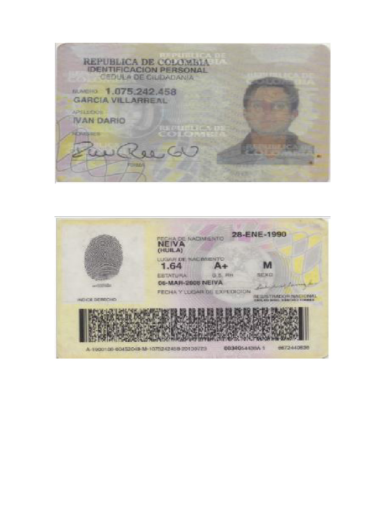 Cedula de Ciudadania - Ivan Garcia | PDF