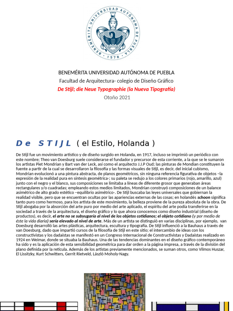 de stijl, die neue typographie | PDF | Movimientos de arte | Modernismo