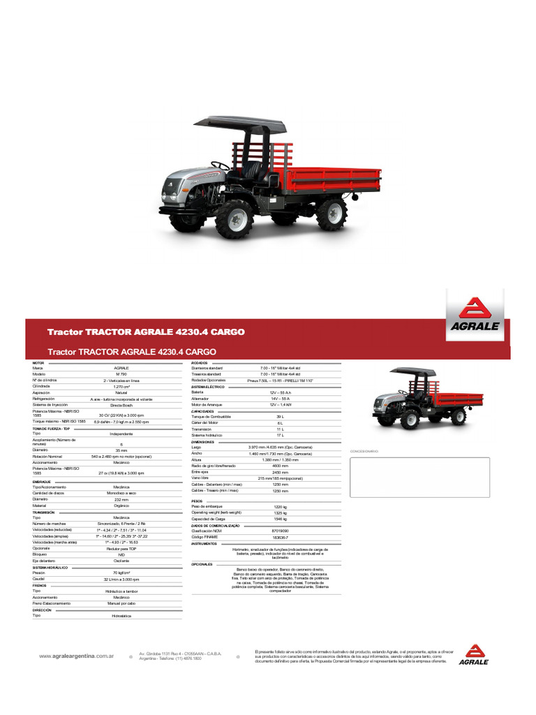Agrale Argentina - Tractor Agrale 42304 Cargo | PDF | Vehículos ...
