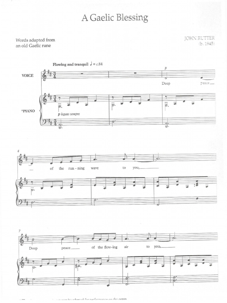 A Gaelic Blessing-Rutter | PDF