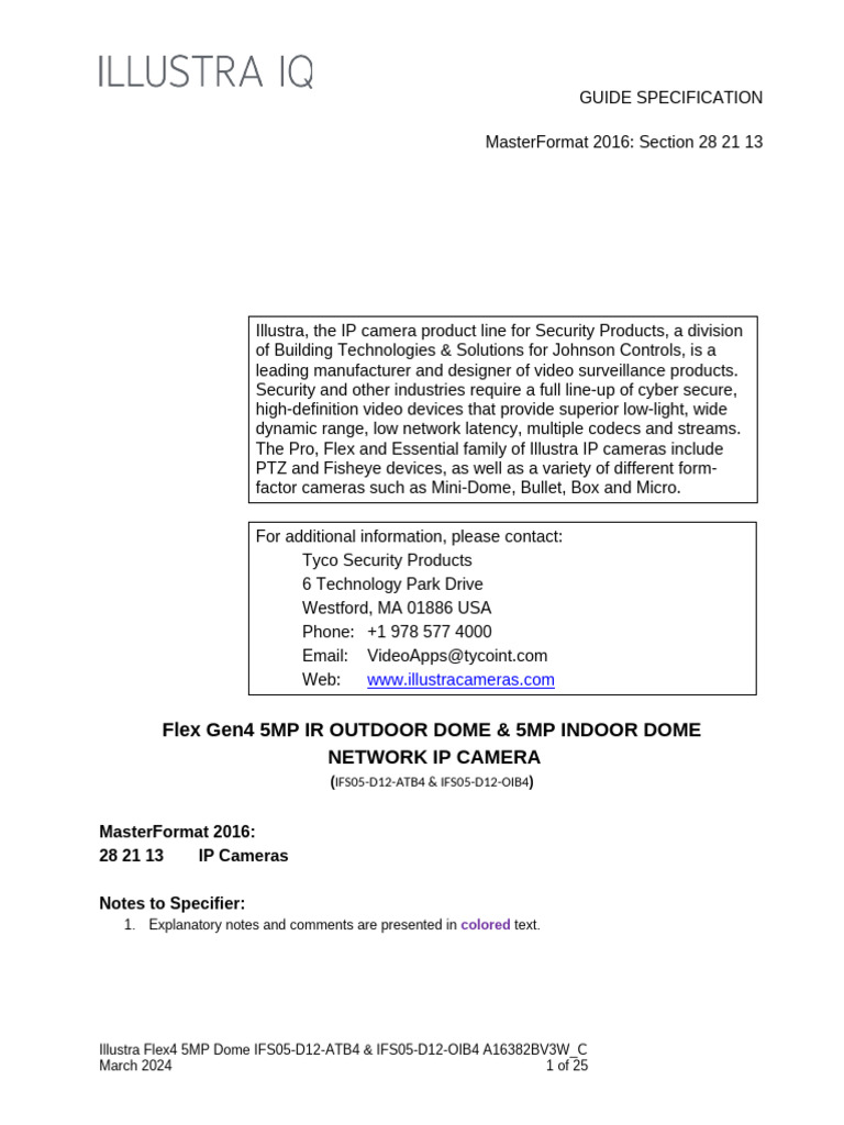 Flex Gen4 5Mp Ir Outdoor Dome & 5Mp Indoor Dome Network Ip Camera | PDF ...