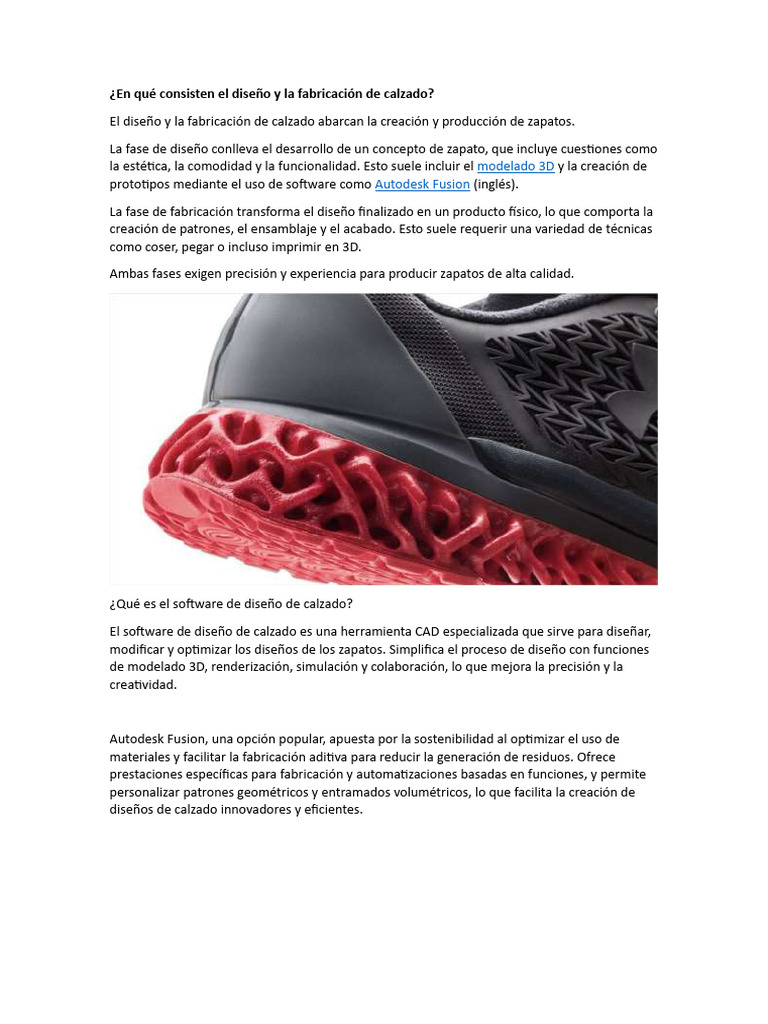 En Qué Consisten El Diseño y La Fabricación de Calzado | PDF | Diseño | Software