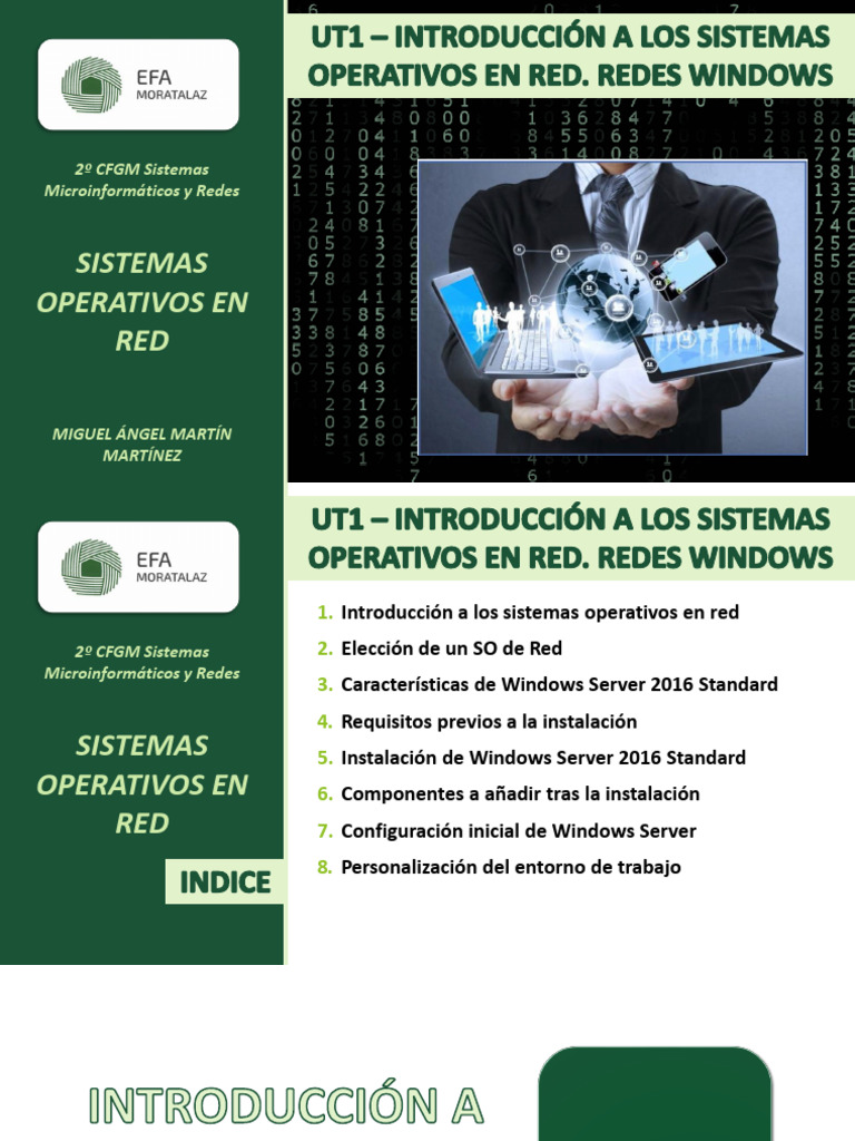 Introduccion A Los Sistemas Operativos en Red. Redes Windows | PDF | Servidor (Computación ...