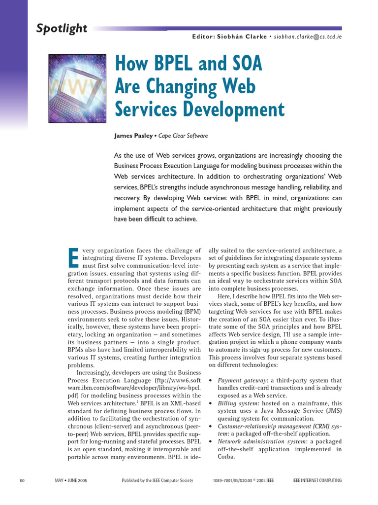 BPEL SOA Web Services | PDF | Web Service | Service Oriented Architecture