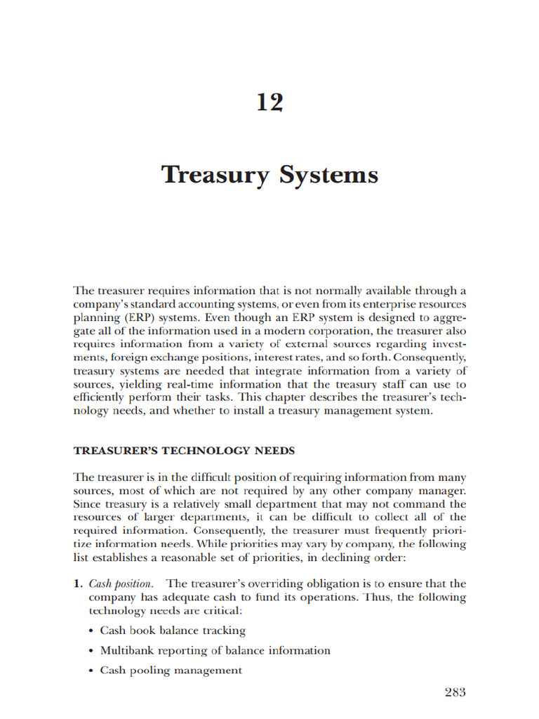 Treasury System | PDF