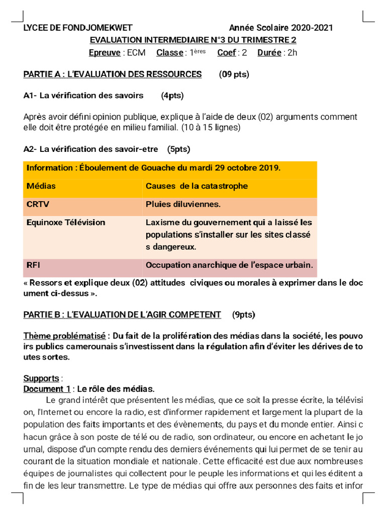 ECM 1ère Seq3 2020-2021 - Phoenix | PDF