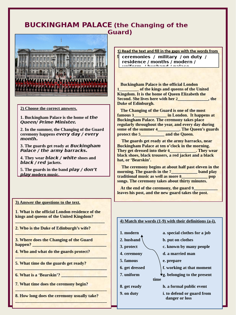 Changing of the Guard at Buckingham Palace | PDF | Elizabeth Ii ...