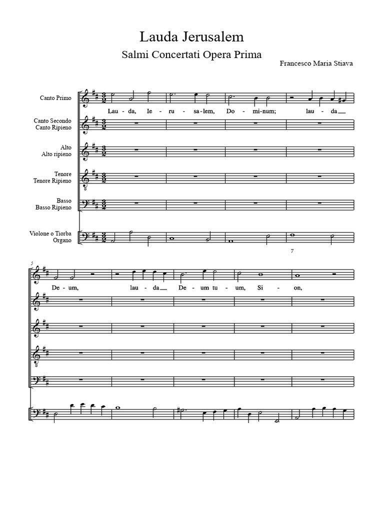 F. Stiava, Lauda Jerusalem (1694) | PDF