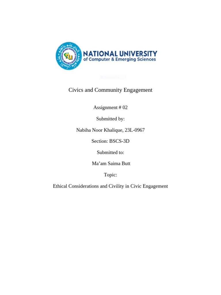 Civic assignment2 | PDF | Civic Engagement | Conflict Resolution