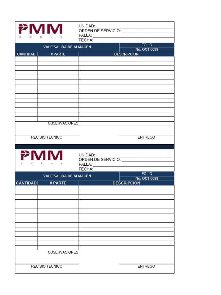 FORMATO VALE DE ALMACEN (Version 2) .XLSB | PDF