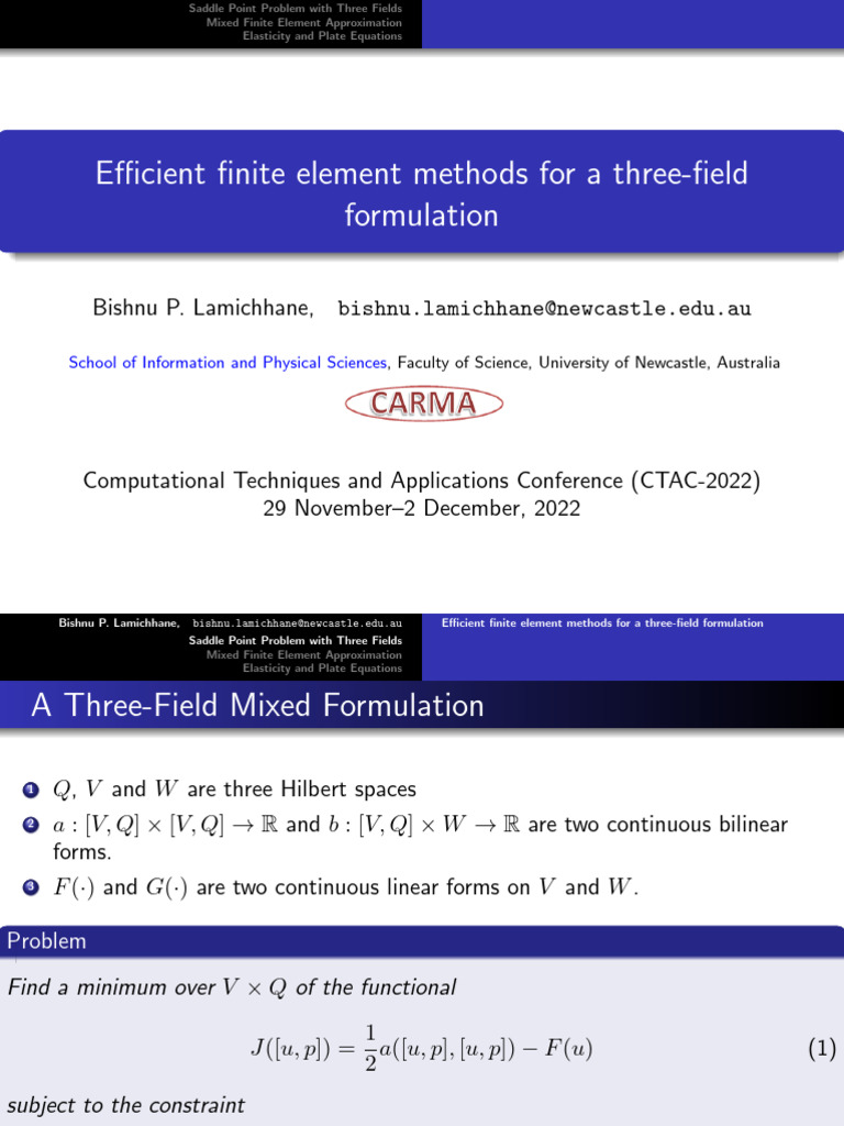 threefield | PDF | Linear Elasticity | Finite Element Method