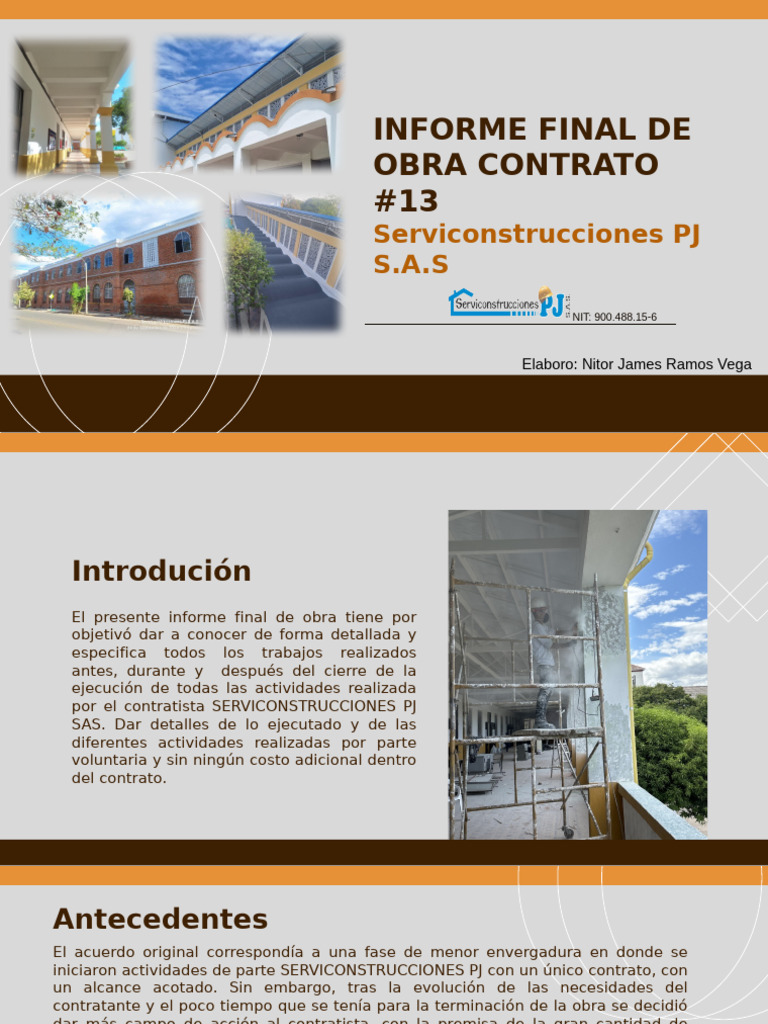Informe Final de Obra PJ | PDF | Loseta | Ingeniero civil