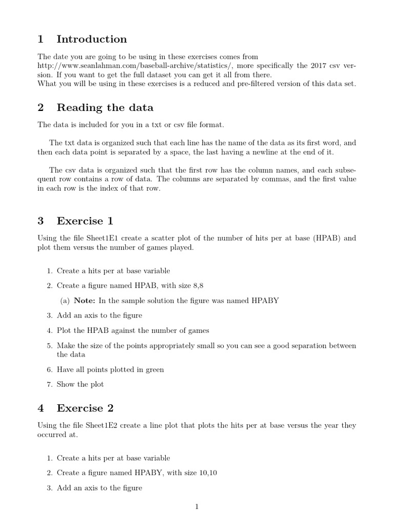 Exercise Sheet 1 | PDF