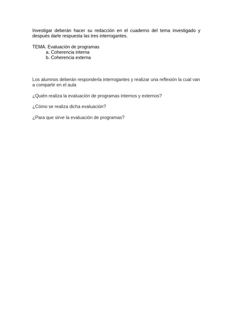 Evaluación de Programas: Guía y Reflexión | PDF | Informática