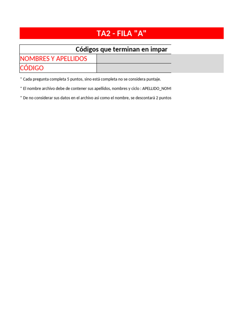 Copia de FILA-A-Códigos Impar | PDF | Informática