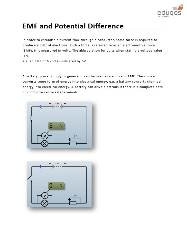 Emf and Potential Difference | PDF | Science & Mathematics