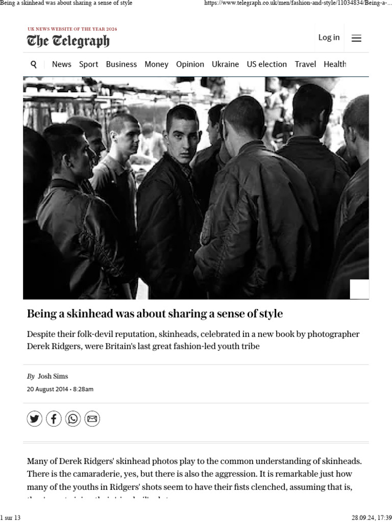 Being A Skinhead Was About Sharing A Sense of Style | PDF | Lifestyle