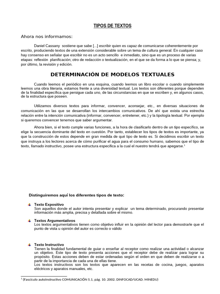"Tipos de Textos y Estructuras" | PDF | Puntuación | Comunicación