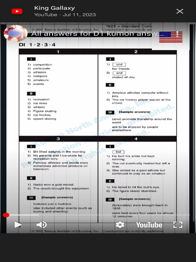 d1 Through d5 Kumon Answer Book Reading - Google Search 2 | PDF