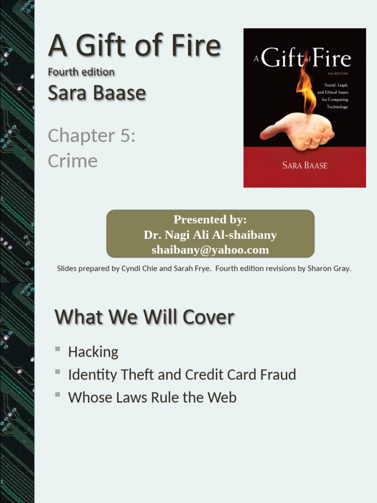 A Gift of Fire - Baase - Ch5 | PDF | Computer Security | Security