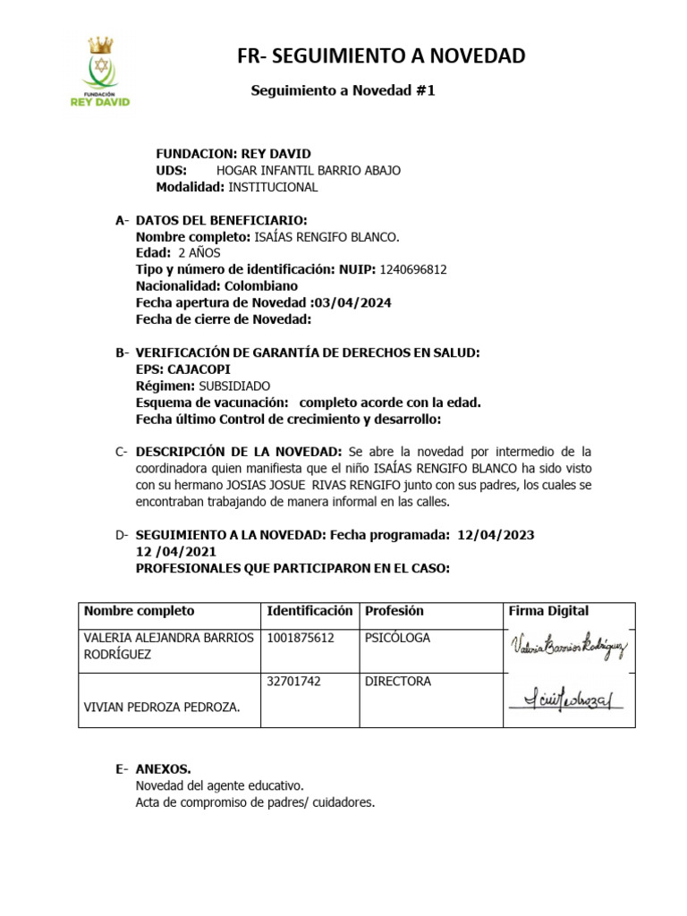 Formato Seguimiento - Pendiente Colocar en Az | PDF