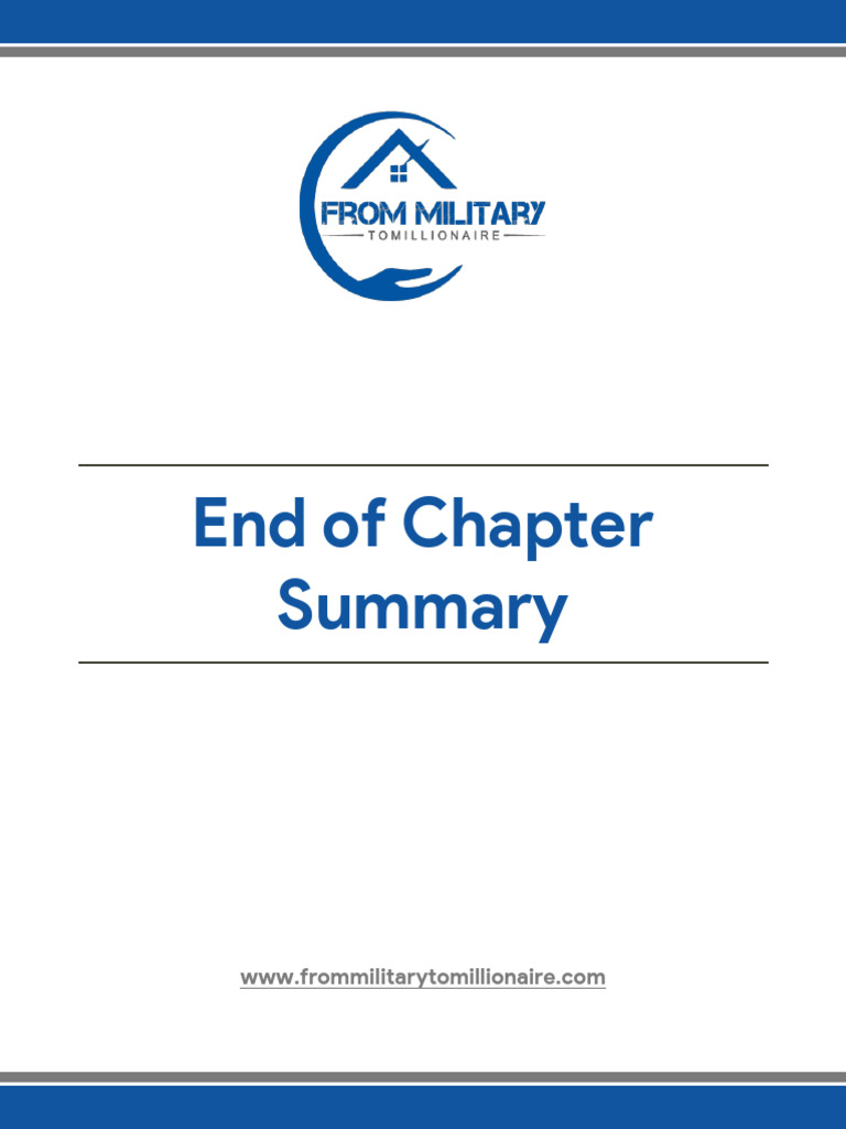 Work End of Chapter Summary | PDF | Refinancing | Financial Services