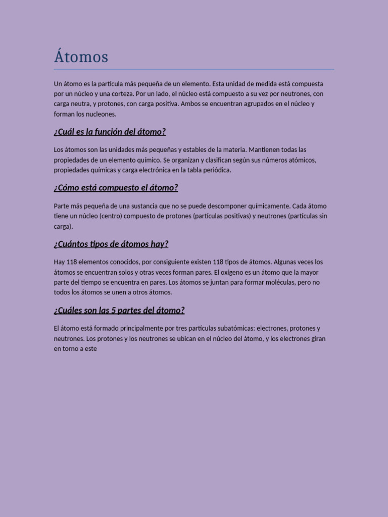 Átomos | PDF | Átomos | Núcleo atómico