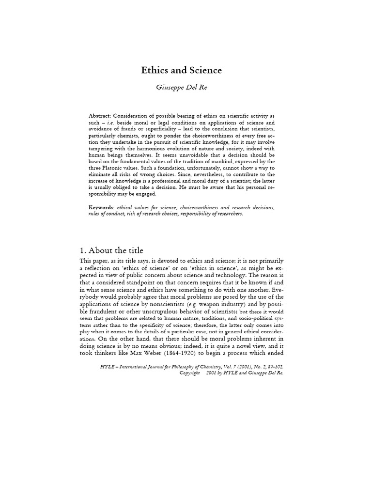 Ethics Science | PDF | Science | Risk