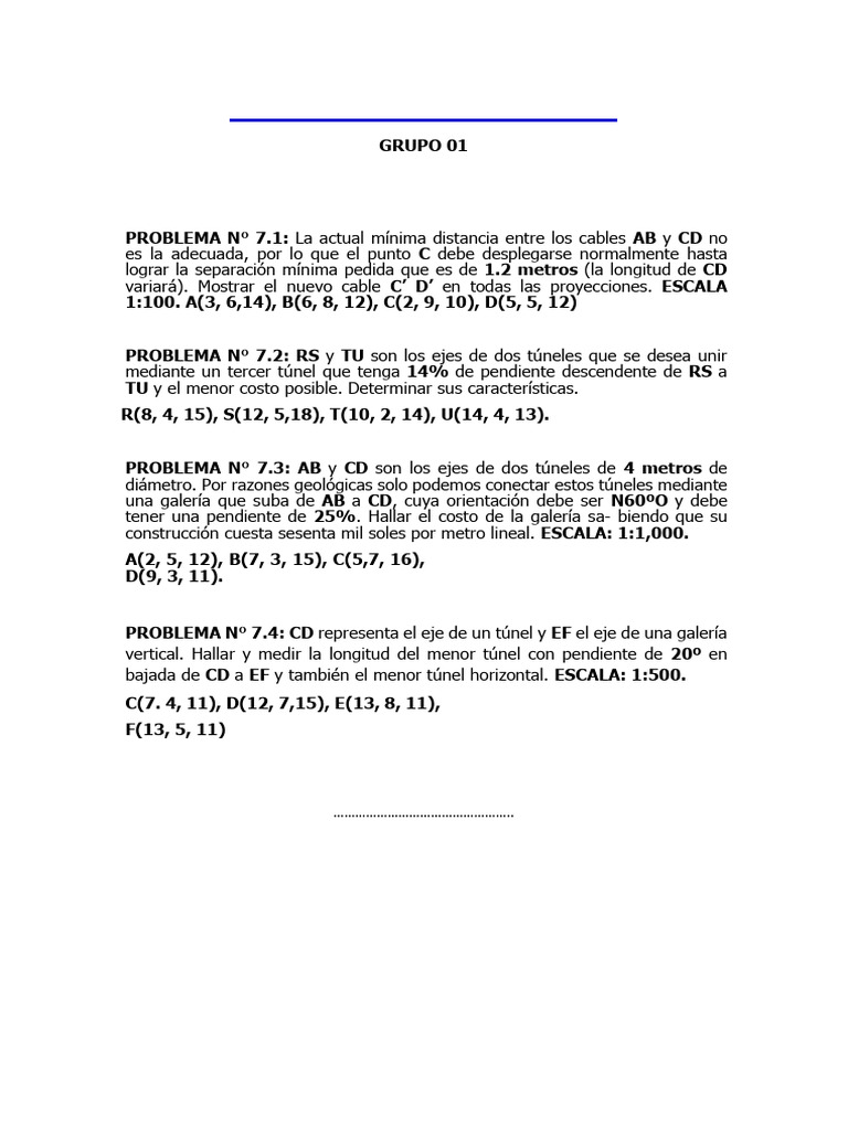 PROBLEMAS PROPUESTOS GRUPO 01 | PDF