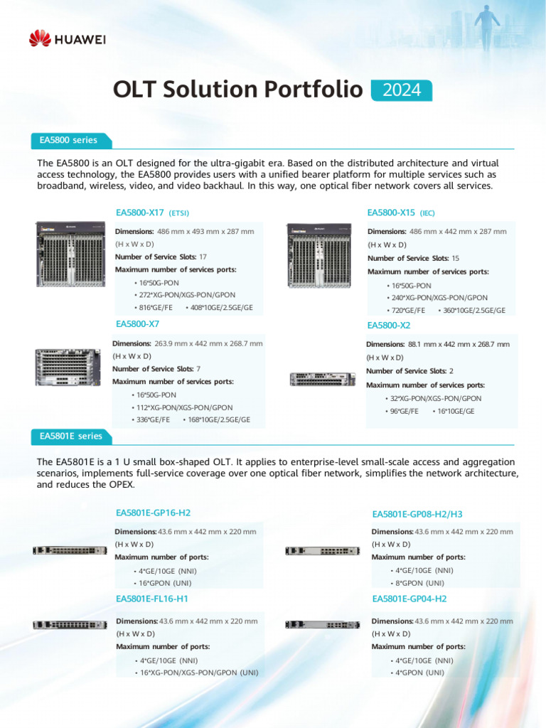 OLT Solution Portfolio: EA5800 Series | PDF | Computing | Computer ... OLT Solution Portfolio: EA5800 Series | PDF | Computing | Computer ...