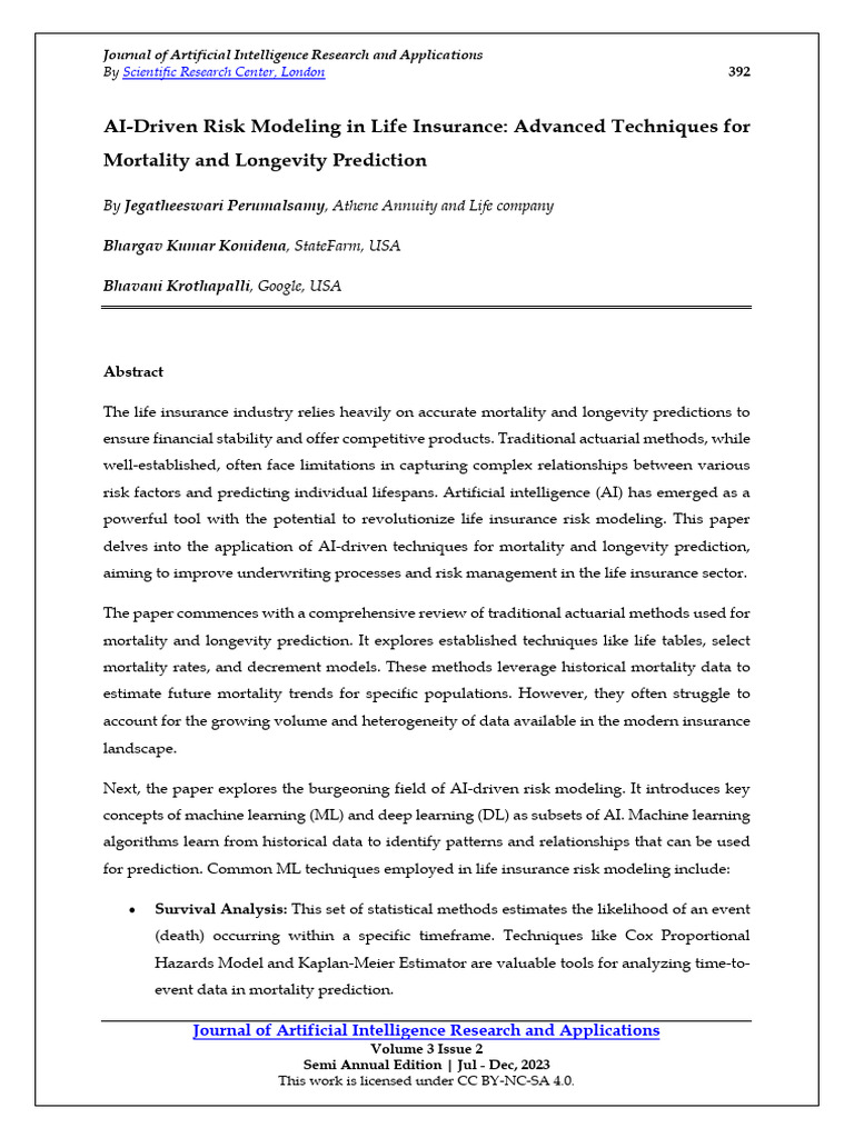 AI-Driven Risk Modeling in Life Insurance: Advanced Techniques For ...