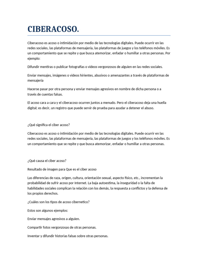 CIBERACOSO | PDF | Acoso cibernético | Agresión