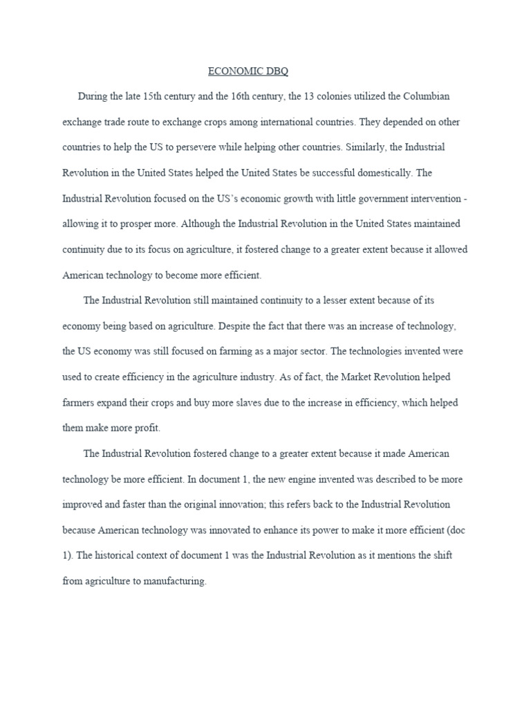 Economic DBQ | PDF | Finance & Money Management