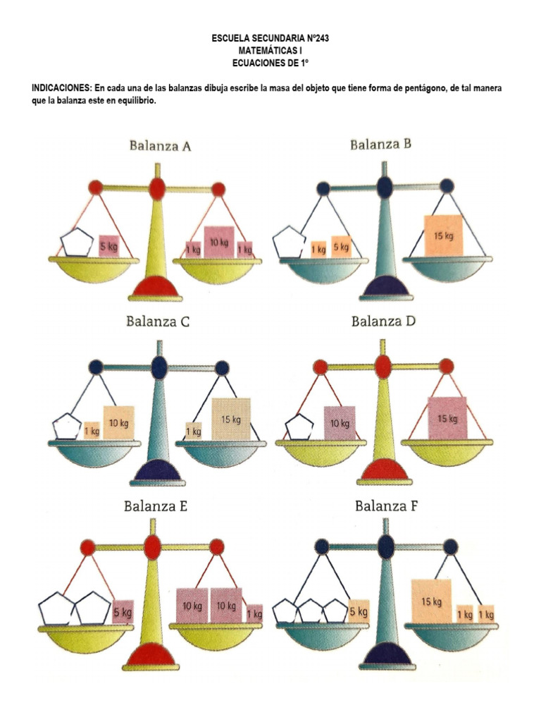 balanzas ecuaciones 1 | PDF