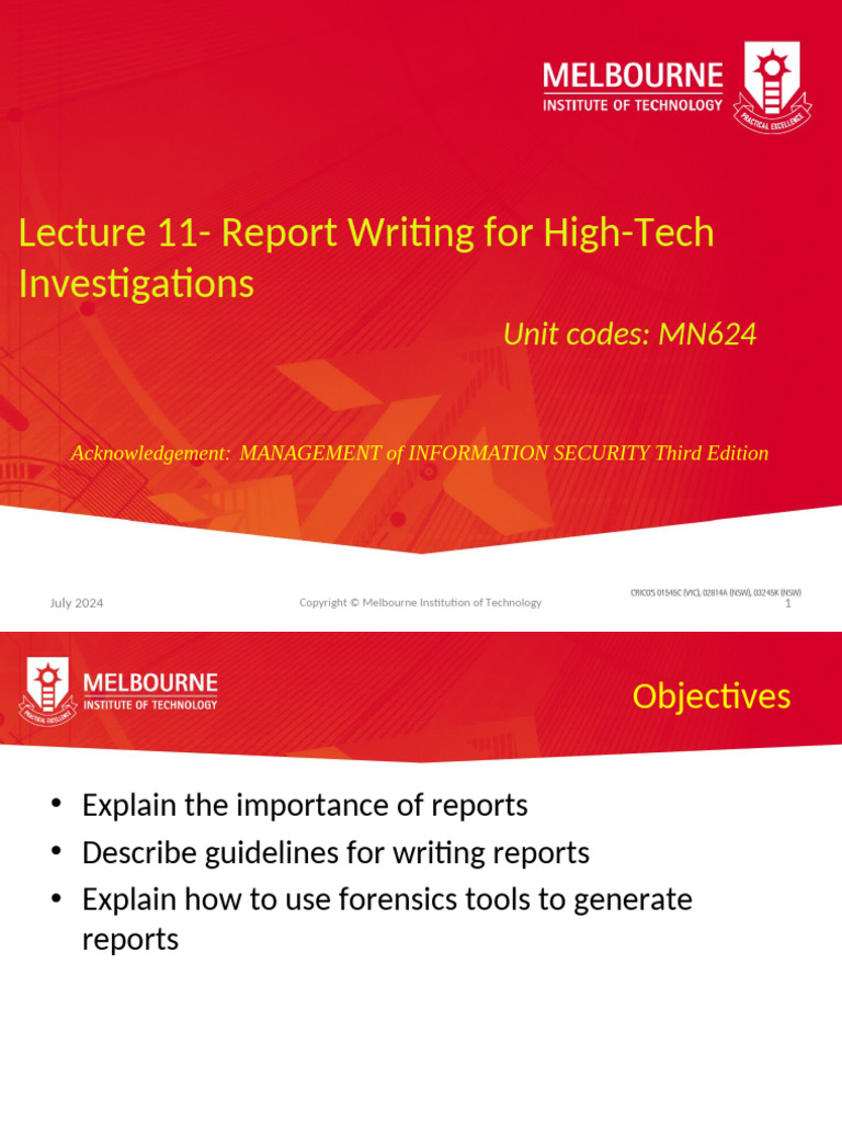 Week11 - Report Writing For High-Tech Investigations | PDF | Expert Witness