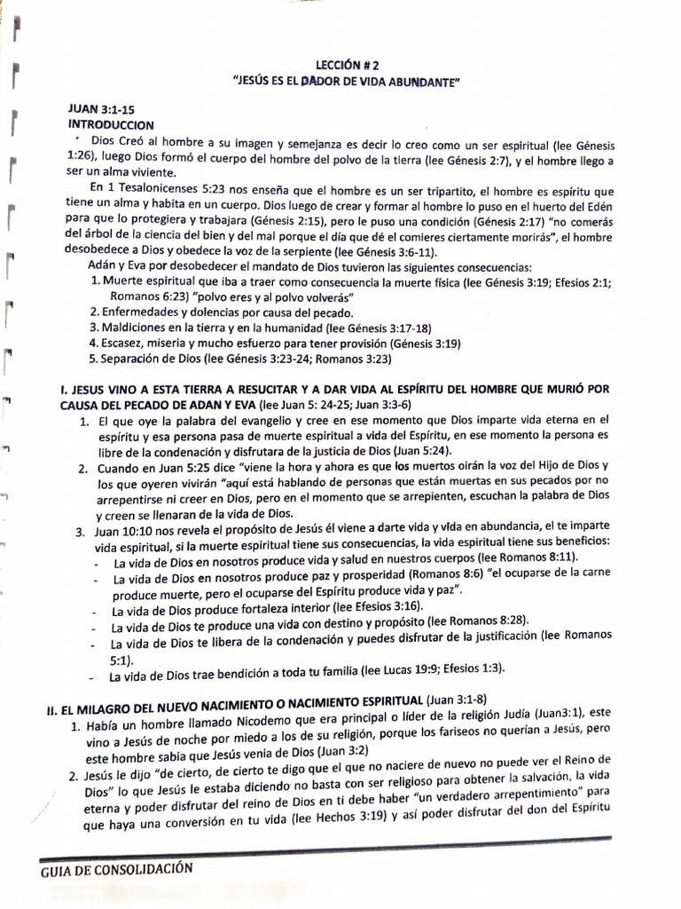 Leccion 2 Jesus Es El Dador de La Vida Abundante | PDF | Pecado | Jesús