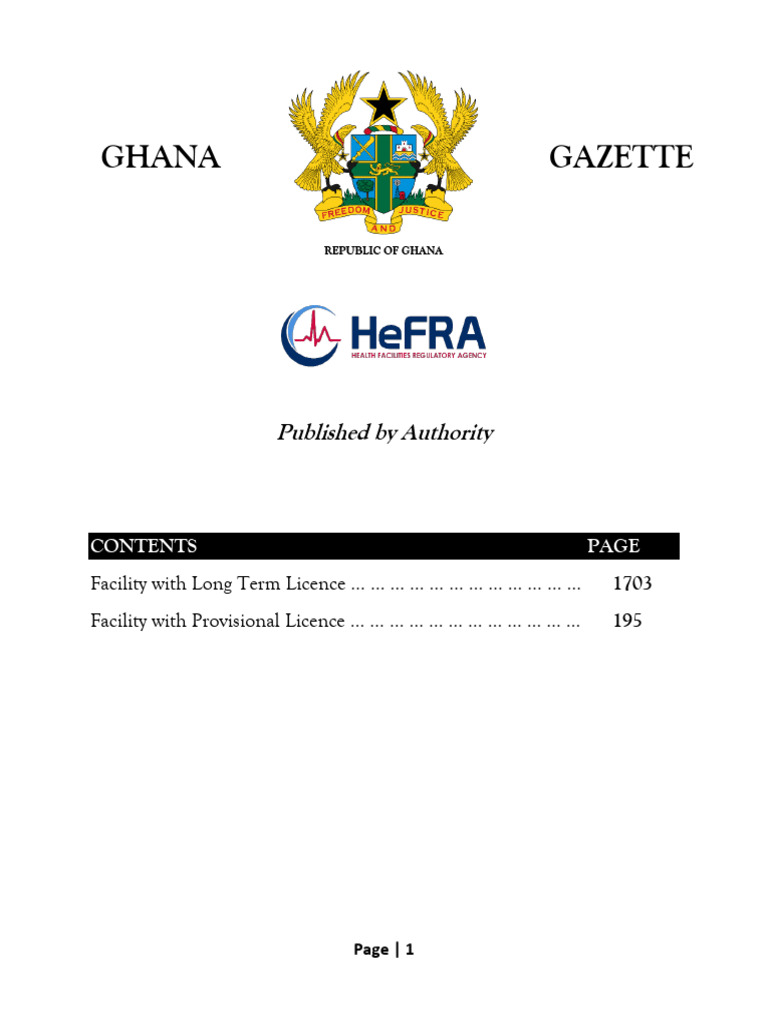 HeFRA-GAZETTE | PDF | Ghana | Medicine