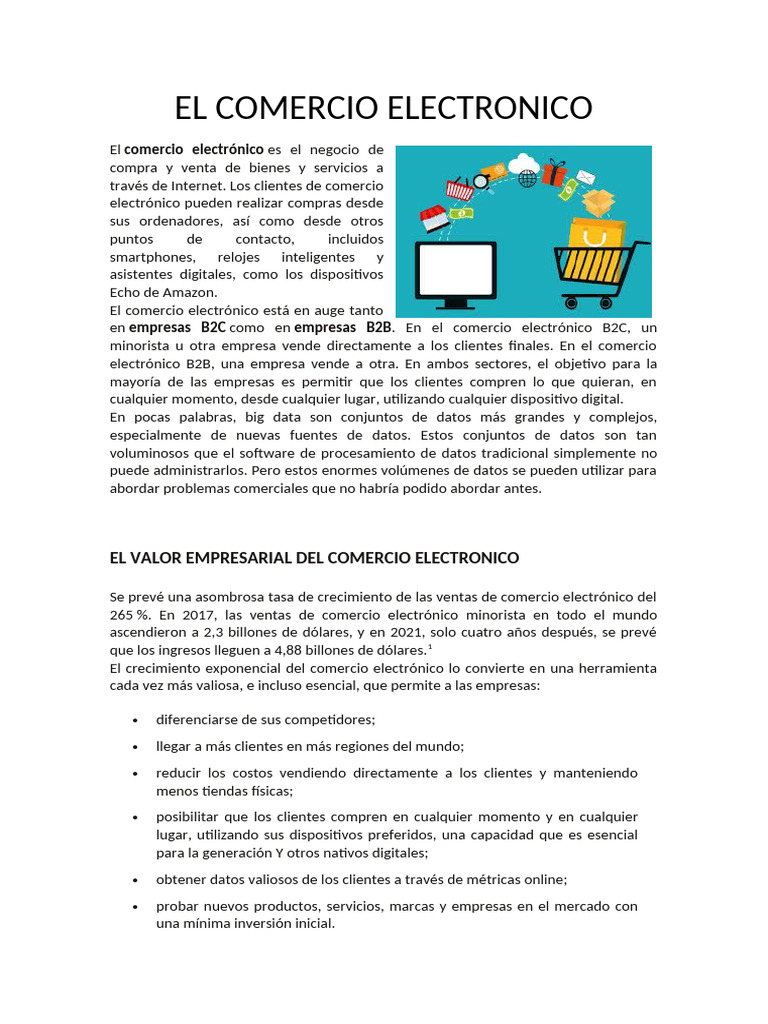 El Comercio Electronico | PDF | Comercio electrónico | Aplicación movil